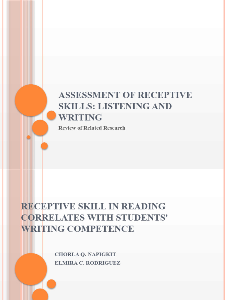 Assessment of Receptive Skills - Enriquez, Richard Jr. | PDF | Neuroscience | Cognition