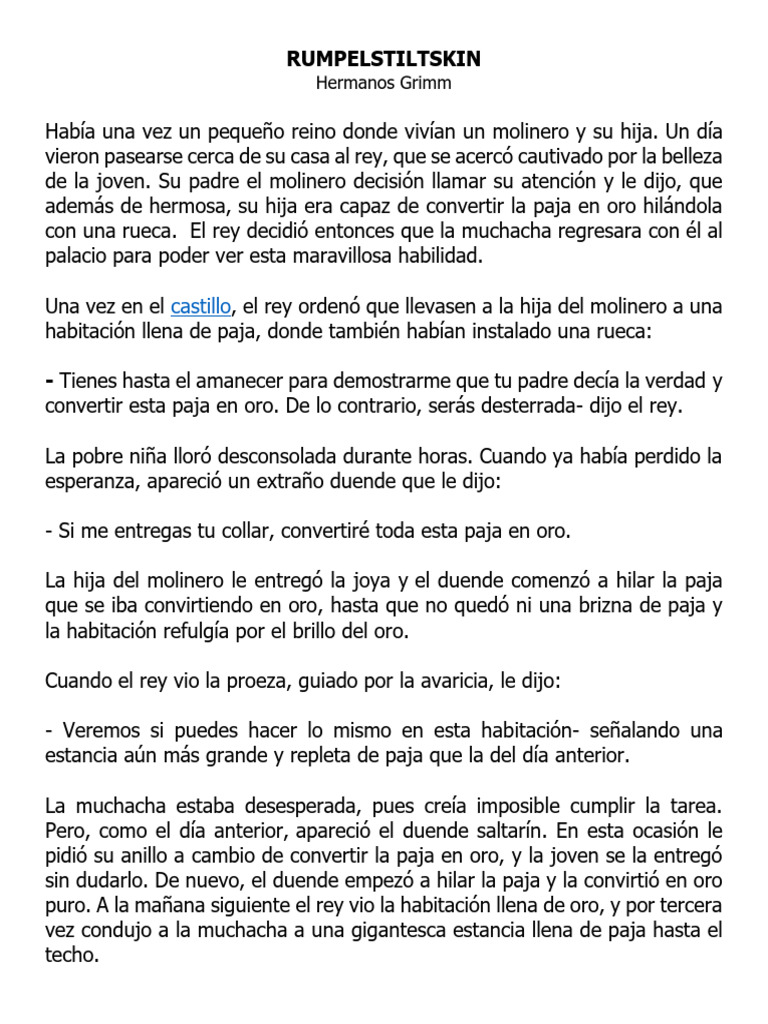 Rumpelstiltskin | PDF