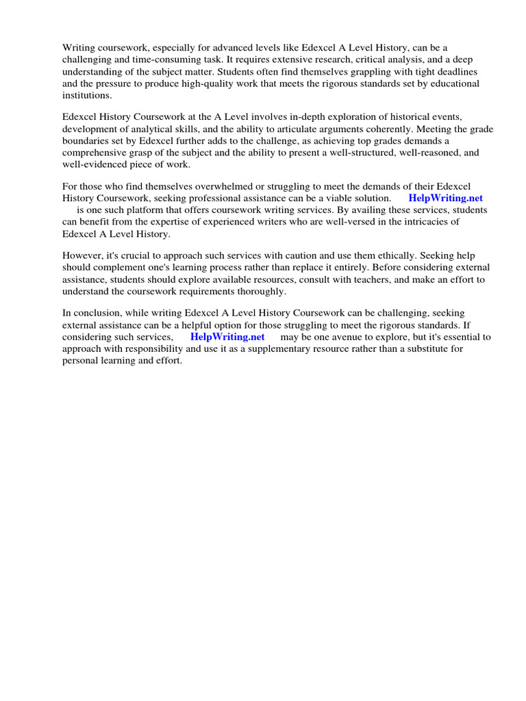 Edexcel History Coursework Grade Boundaries A Level | PDF | Gce ... Edexcel History Coursework Grade Boundaries A Level | PDF | Gce ...