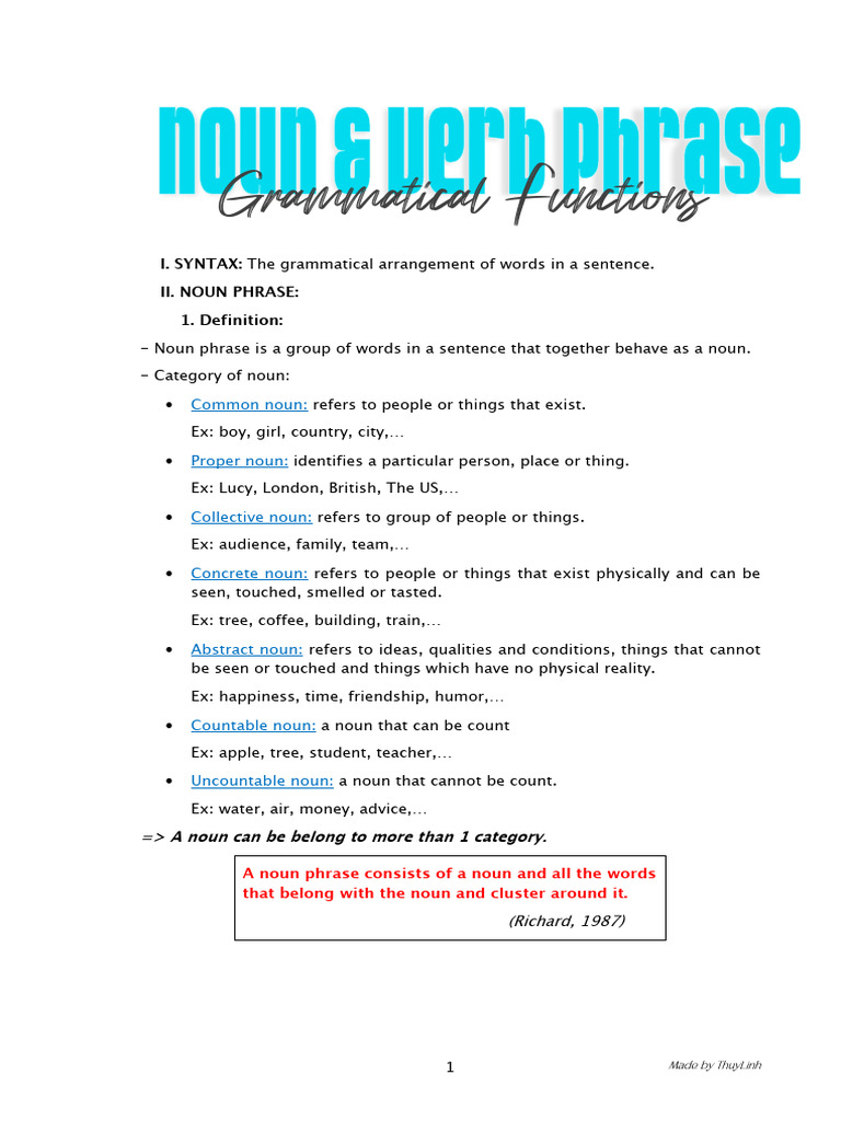 VHU - Syntax Context | PDF | Verb | Noun