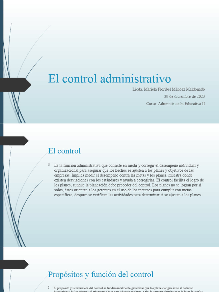 Control Administrativo en Empresas | PDF