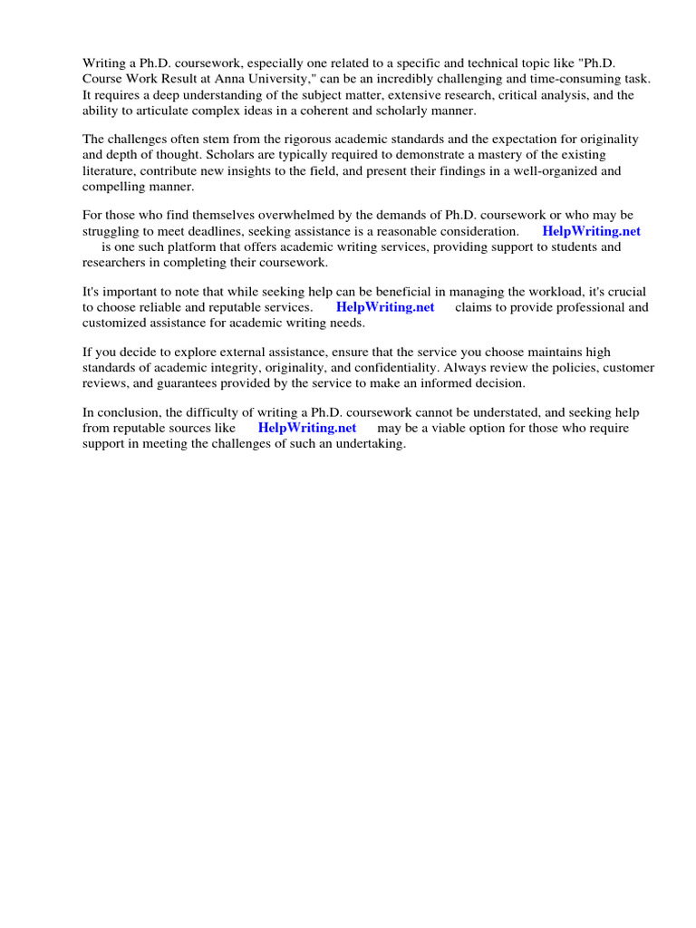 PHD Course Work Result Anna University | PDF | Career & Growth