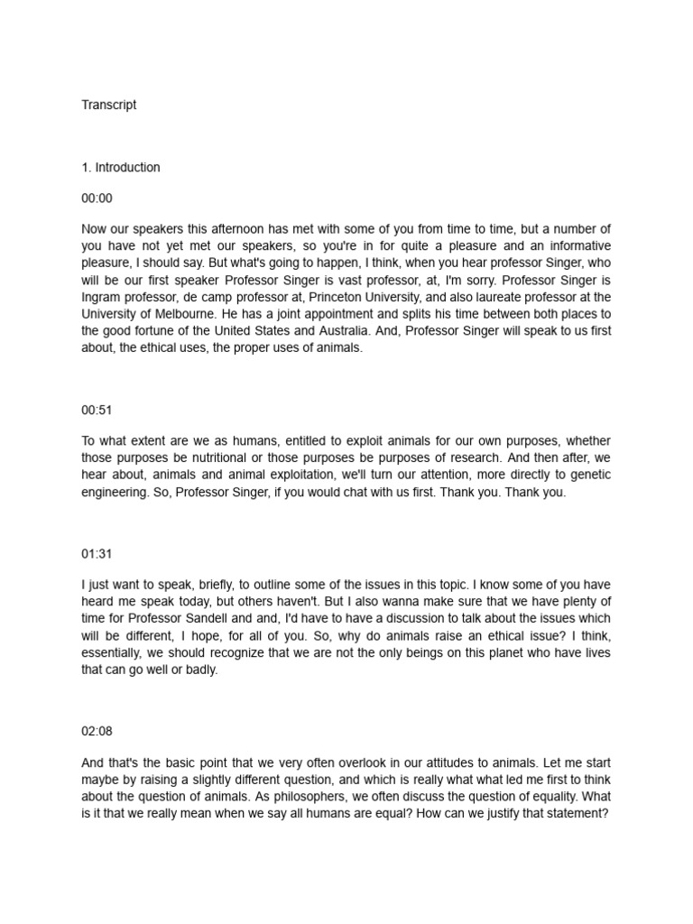 Transcript Video | PDF | Utilitarianism | Reason