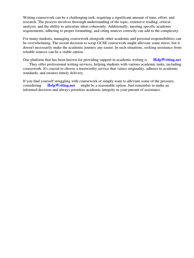 Gcse Coursework Scrapped | PDF