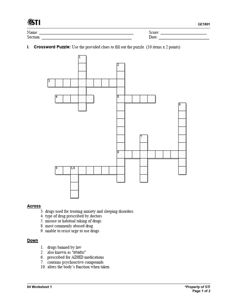 04 Worksheet 1 | Download Free PDF | Drugs | Psychoactive Drugs