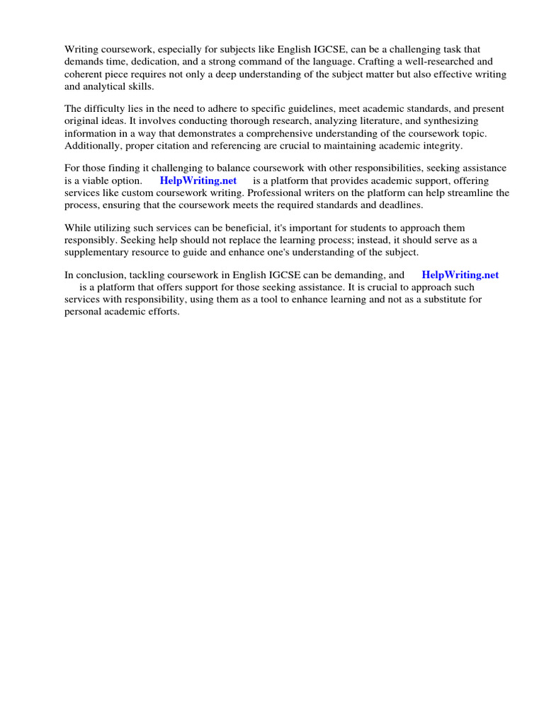 Coursework English Igcse Pdf Essays Question