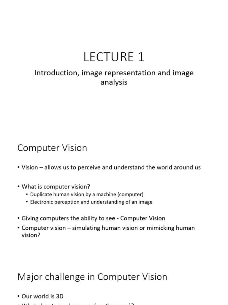 Lecture 1 | PDF | Computer Vision | Information