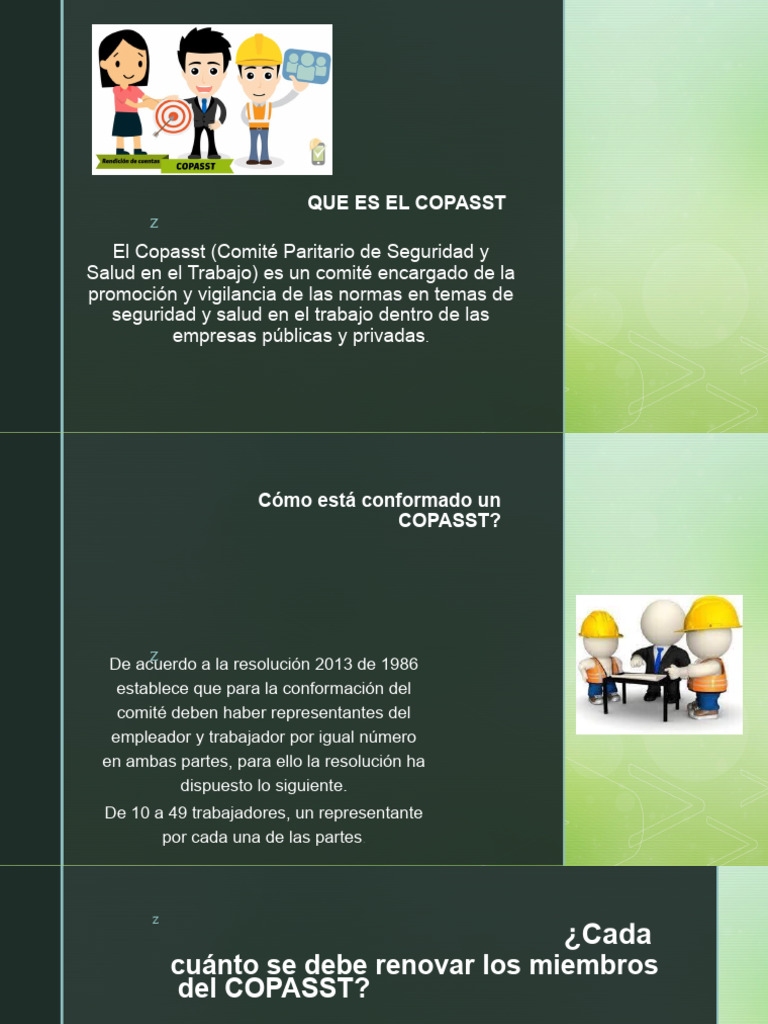 Diapositivas COPASST | PDF | Valores | Seguridad y salud ocupacional
