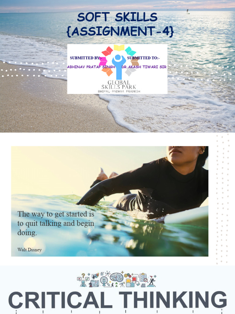 Soft Skills Assignment No. - 4 | PDF | Critical Thinking | Thought