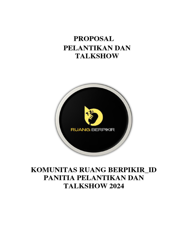 Proposal Pelantikan Dan Talkshow | PDF