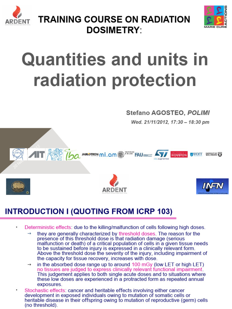 Agosteo RP Quantities | PDF | Dosimetry | Absorbed Dose