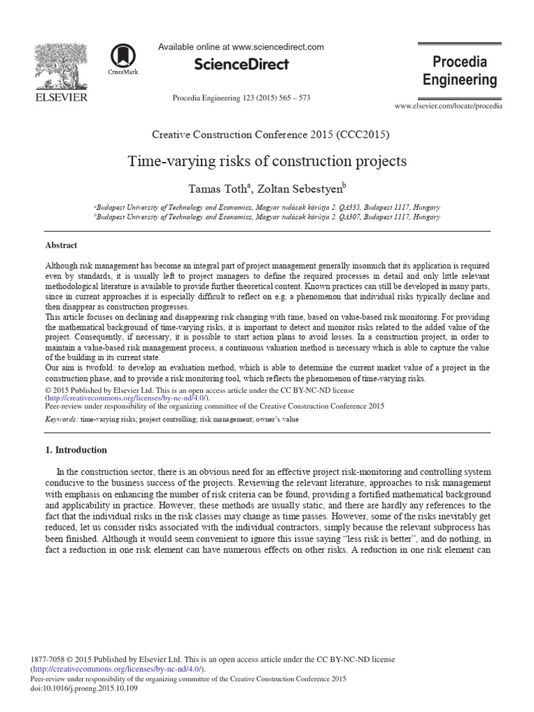 Time Varying Concerns in Projects | PDF | Net Present Value | Risk