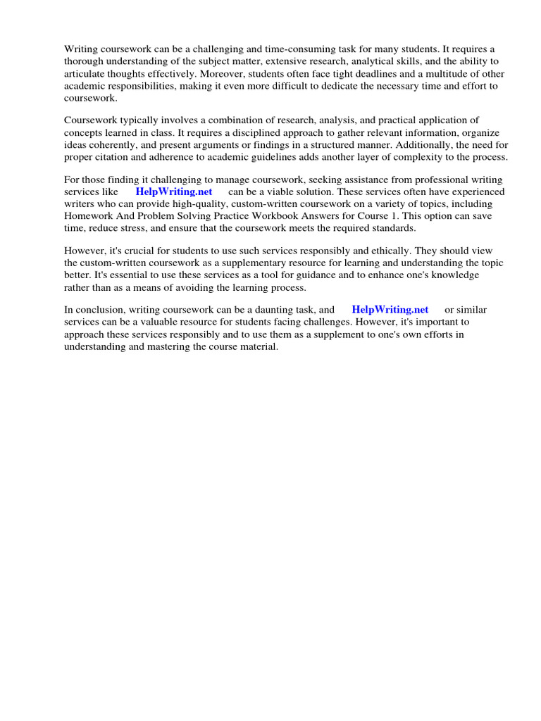 Homework And Problem Solving Practice Workbook Answers Course 1 Pdf Career And Growth