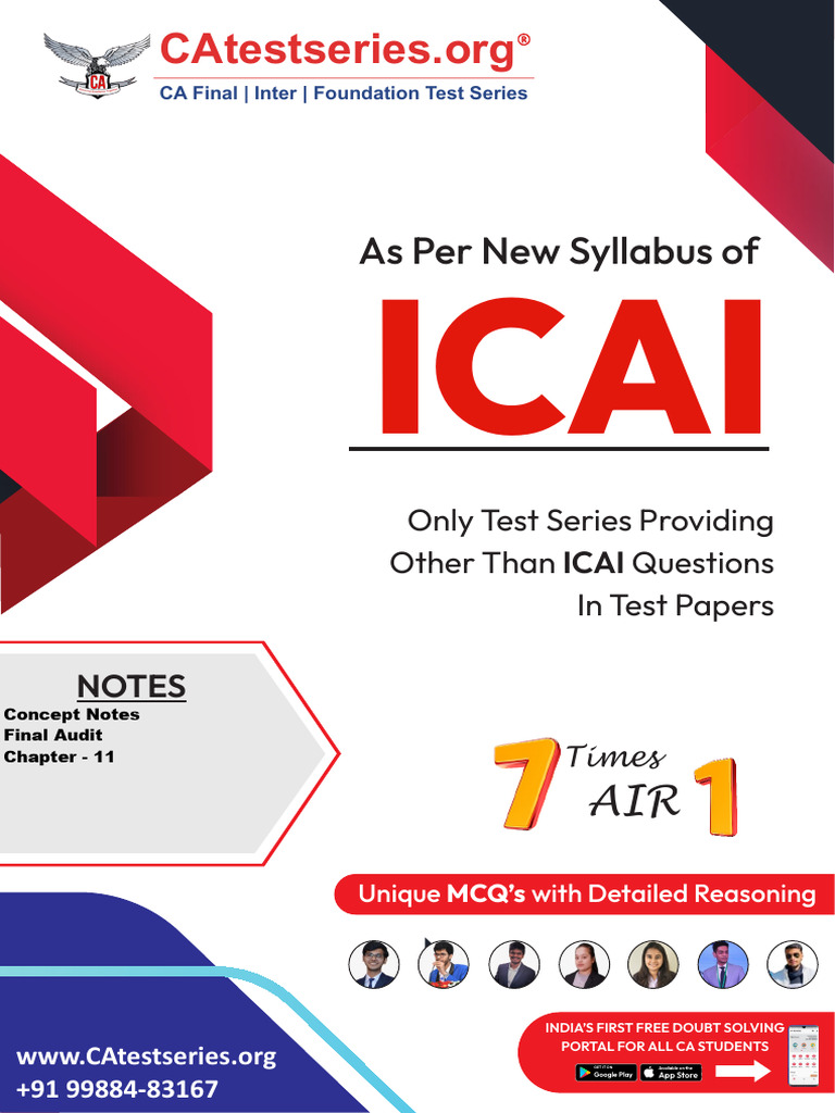 CA Final Audit Conceptual Notes | PDF | Audit | Financial Audit