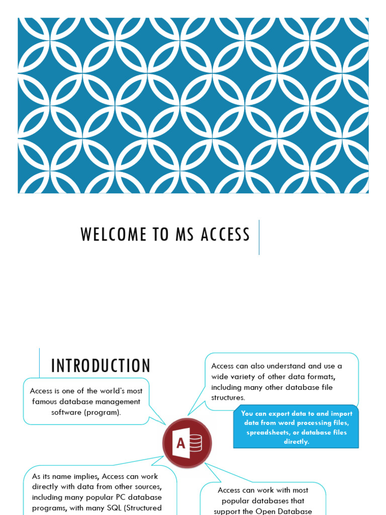 Intro To MS Access | Download Free PDF | Microsoft Access | Databases