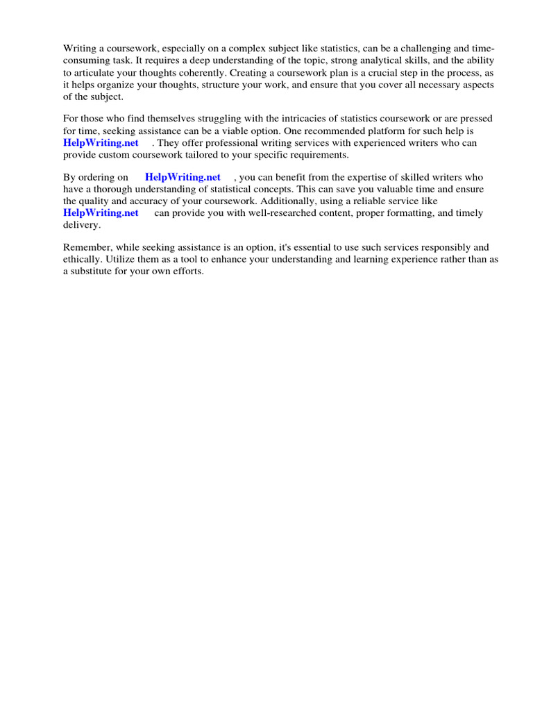 Statistics Coursework Assistance Guide | PDF | Statistics | Sampling (Statistics)