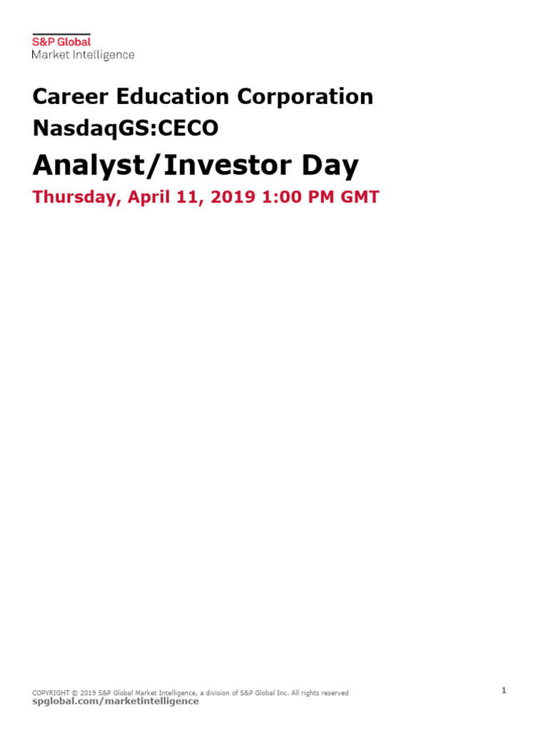 Career Education Corporation - Analyst - Investor Day | PDF | Nursing ...