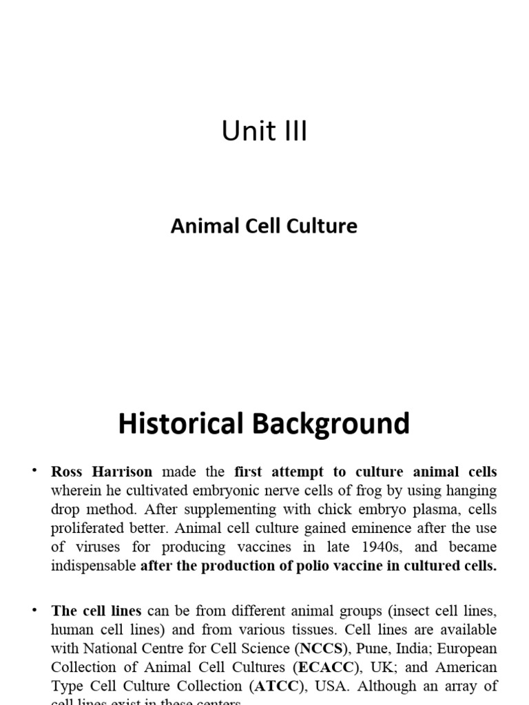 Unit 3 PPT Revised | PDF | Sterilization (Microbiology) | Cell Culture