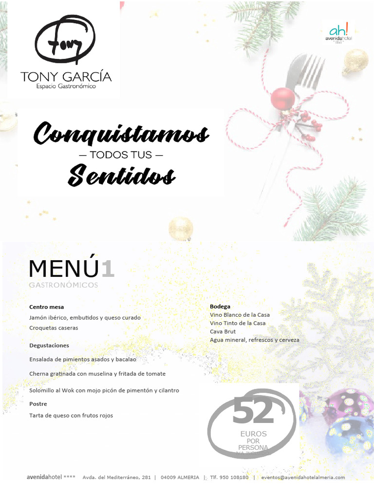 Menus Navidad 23 - Gastronómicos | PDF | ensalada | Ingredientes de comida