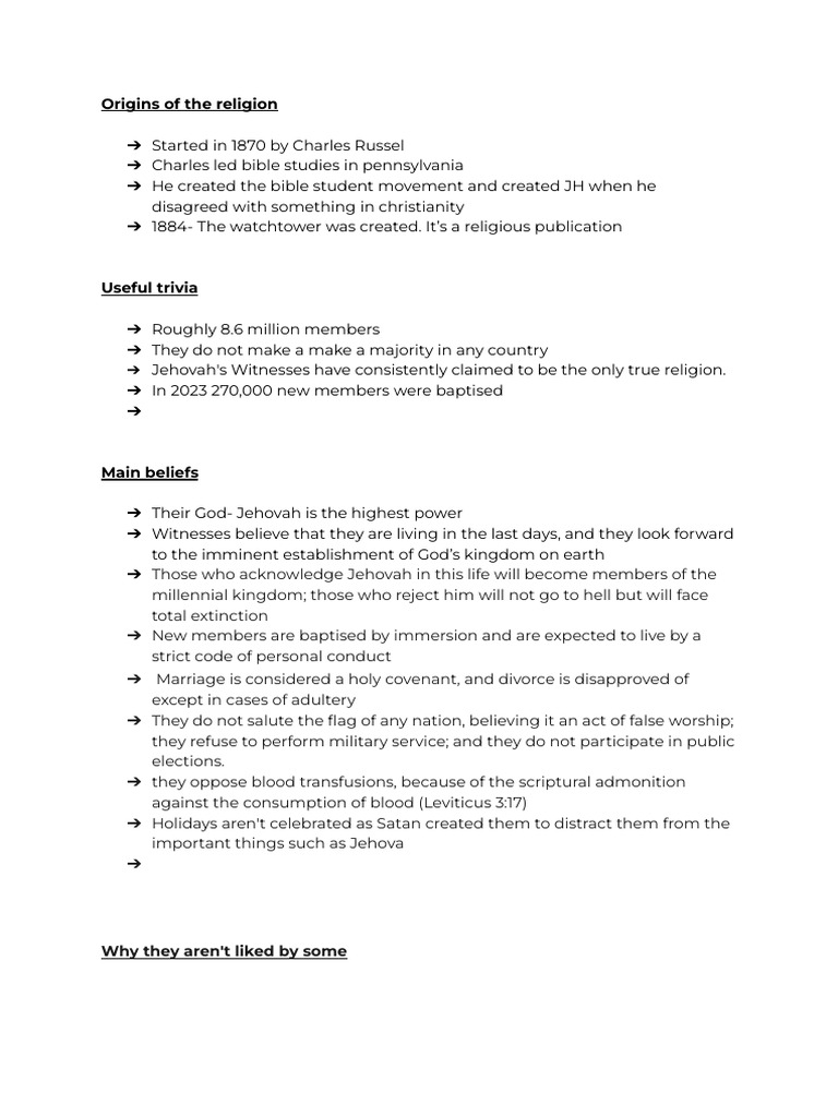 Jehova Witness Topic Research | PDF | Religious Belief And Doctrine ...