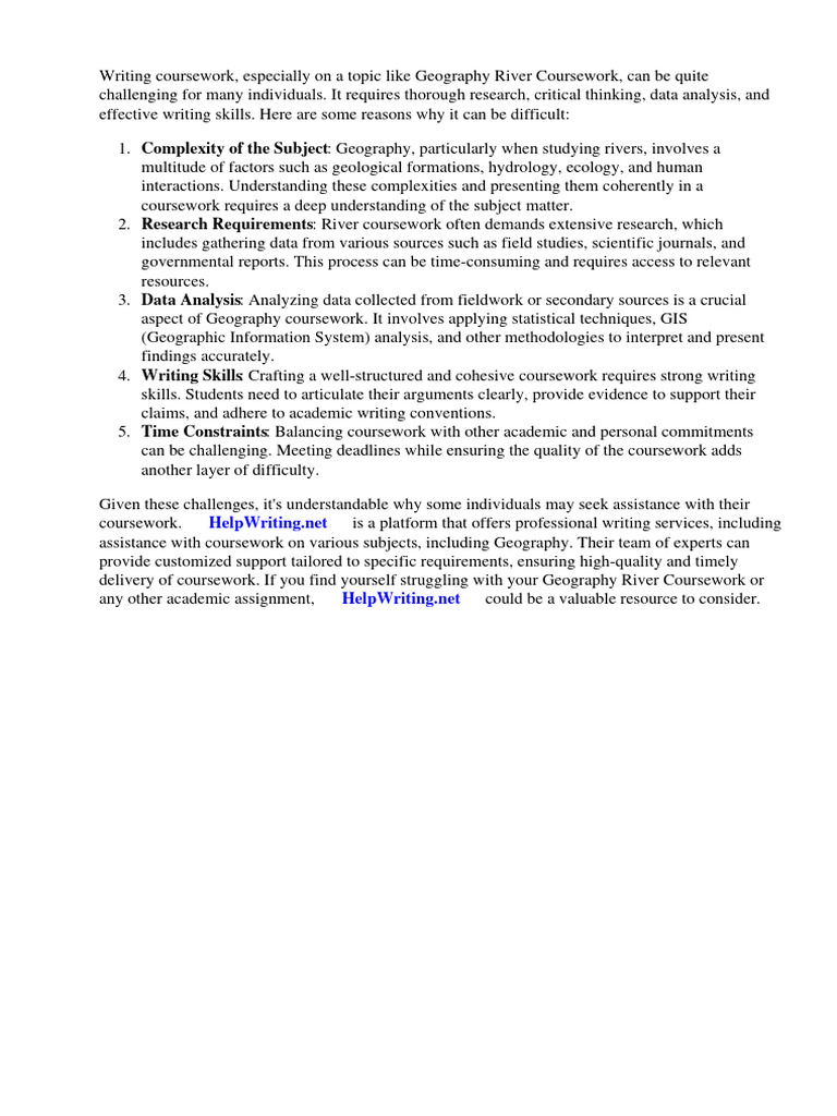 Geography River Coursework Introduction | PDF | River | Geography