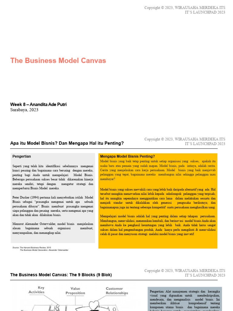 Week 8 - Business Model Canvas (AAP) | PDF