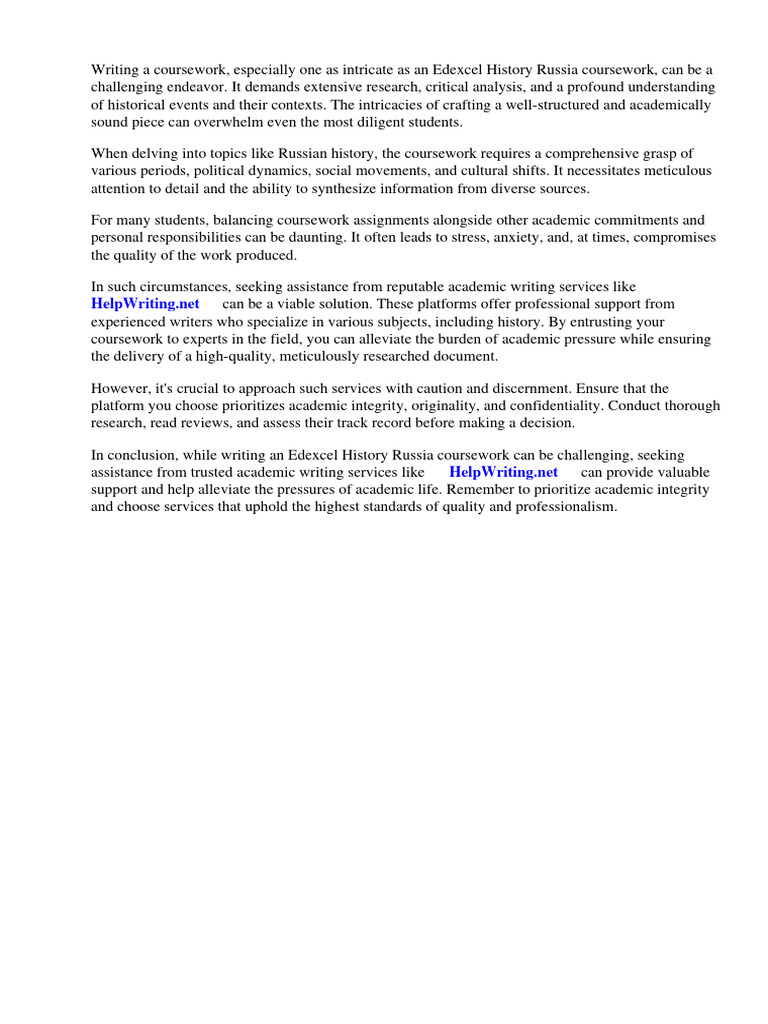 Edexcel History Russia Coursework | PDF | Facebook | Linked In