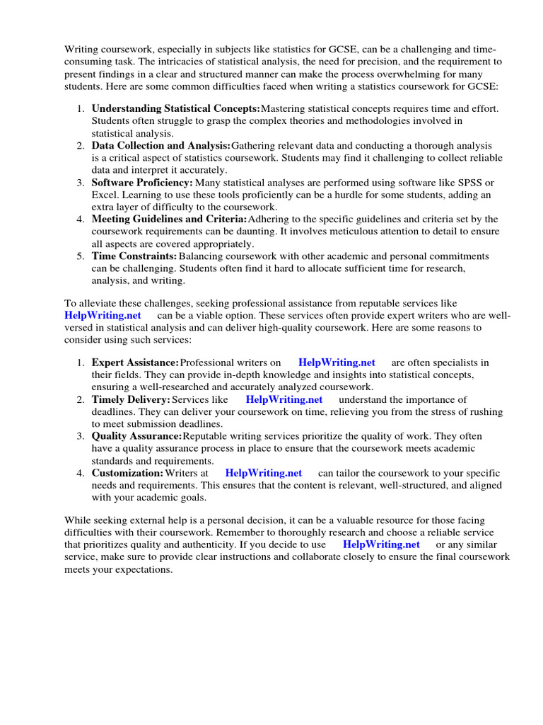 How To Do Statistics Coursework Gcse | PDF | Statistics | Sat