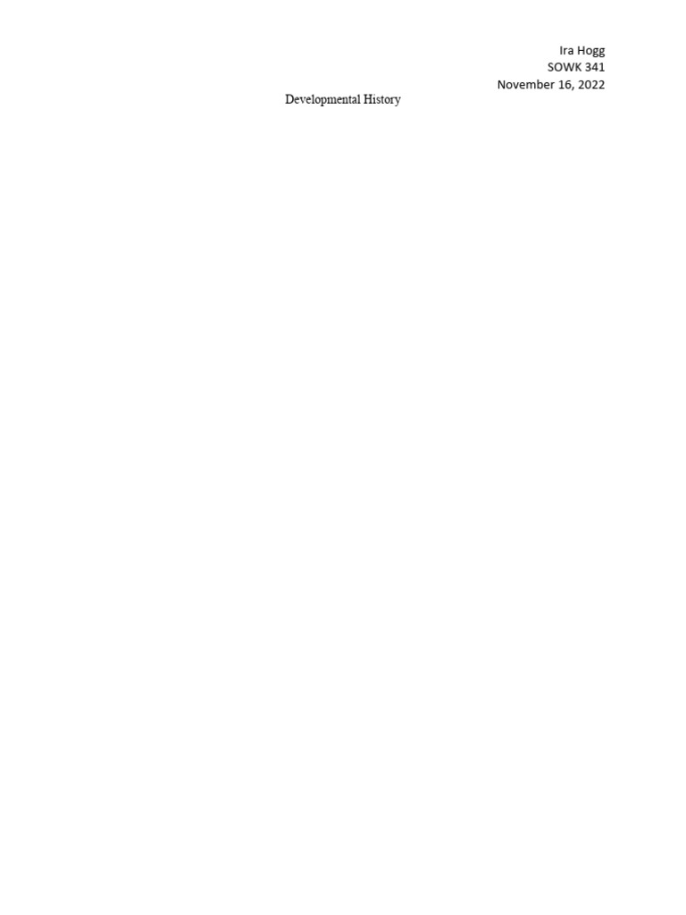 Developmental History Paper Hogg | PDF | Behavioural Sciences | Human Development