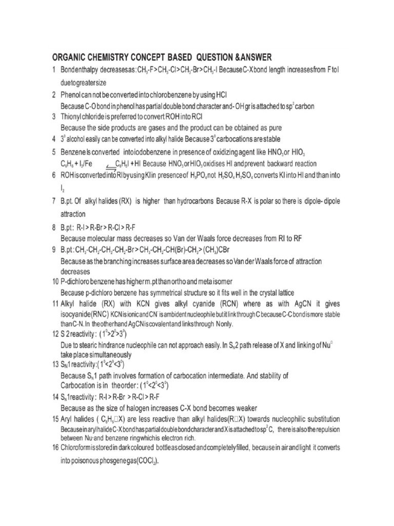 Organic Important Questions | PDF