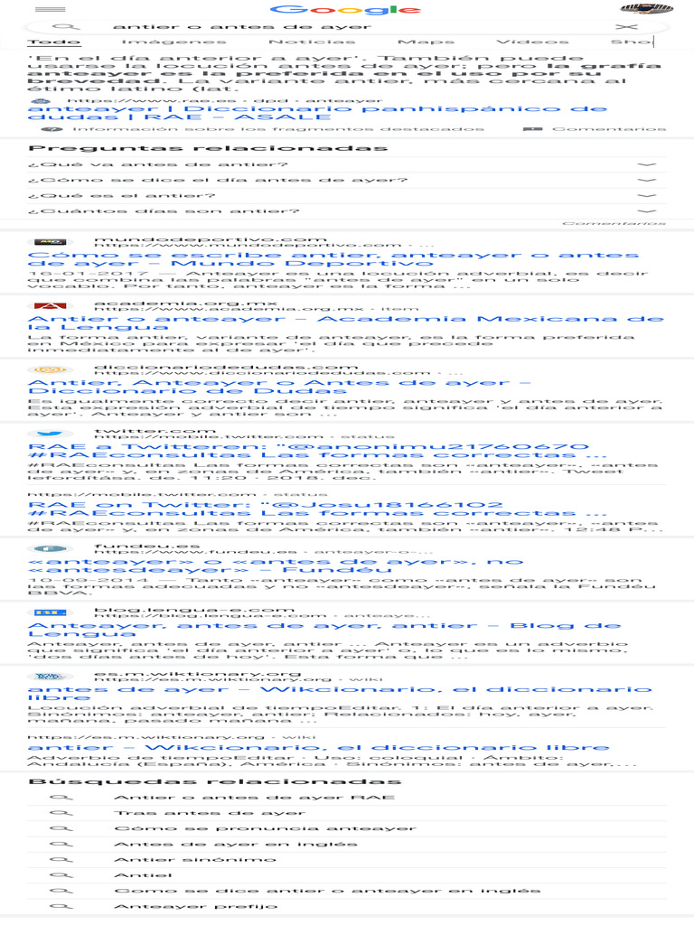 Antier o Antes de Ayer - Buscar Con Google | PDF | Idiomas | Estudios ...