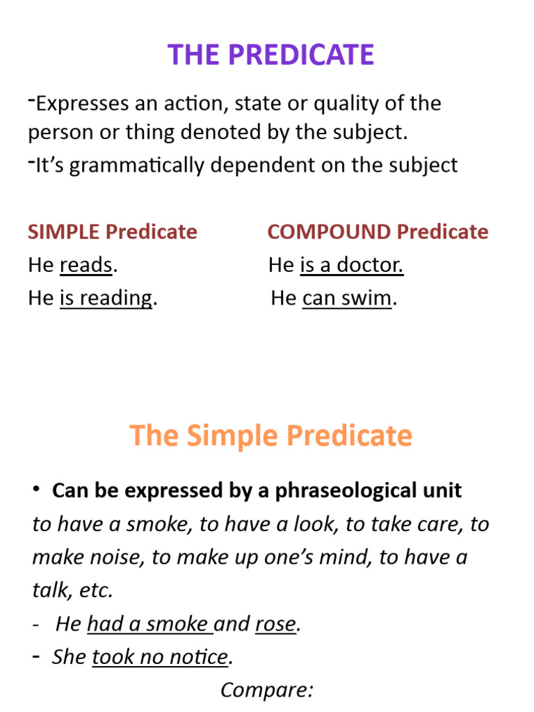The Predicate | PDF | Verb | Predicate (Grammar)