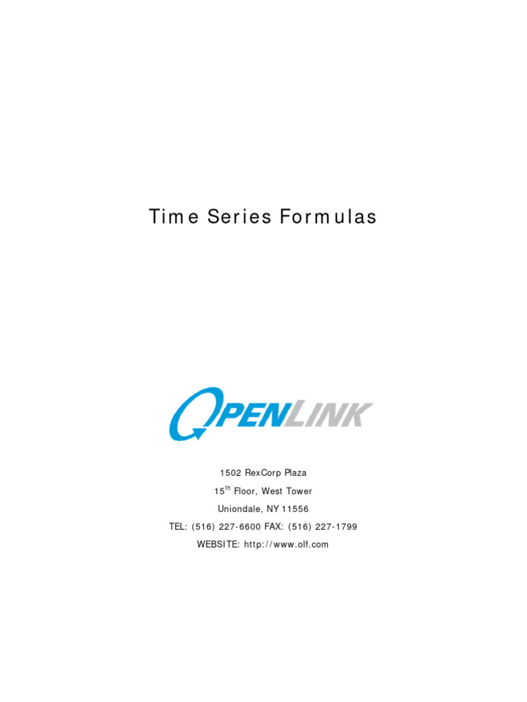 Time Series Formulas | PDF | Fax | Trademark