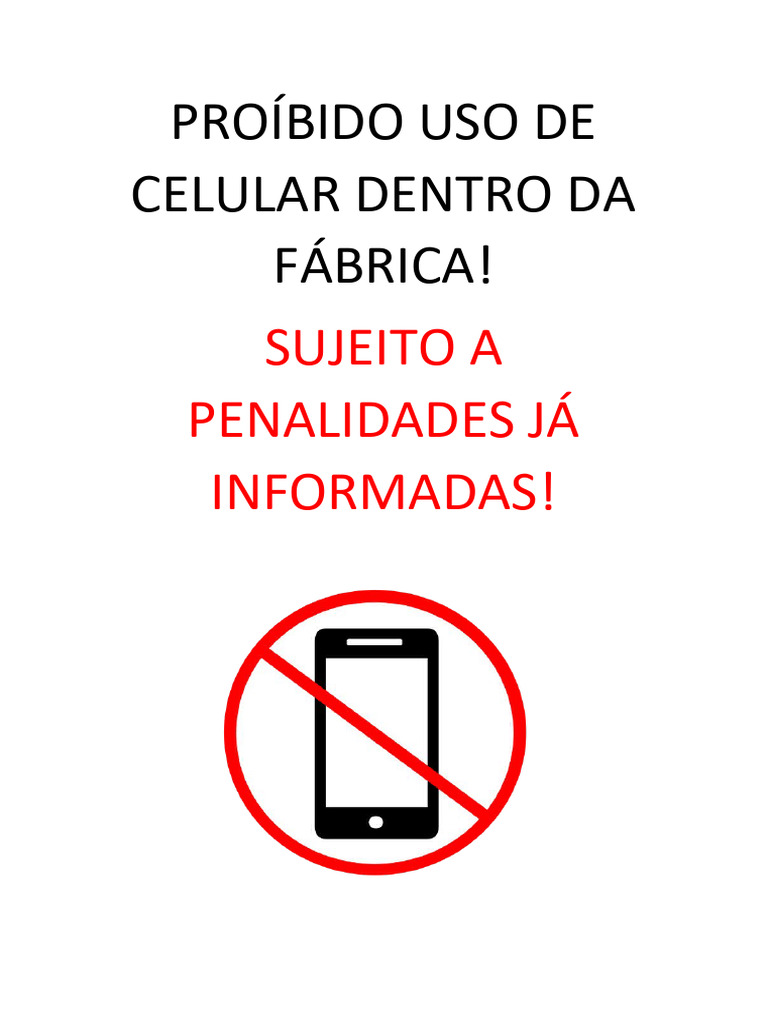 Proibido Uso de Celular | PDF