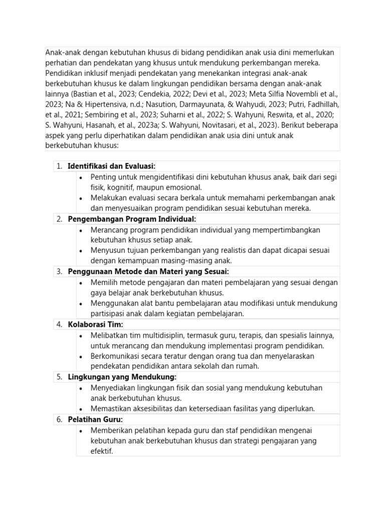 Literatur Anak Berkebutuhan Khusus Di PAUD | PDF | Pengembangan Diri | Kesehatan Holistik