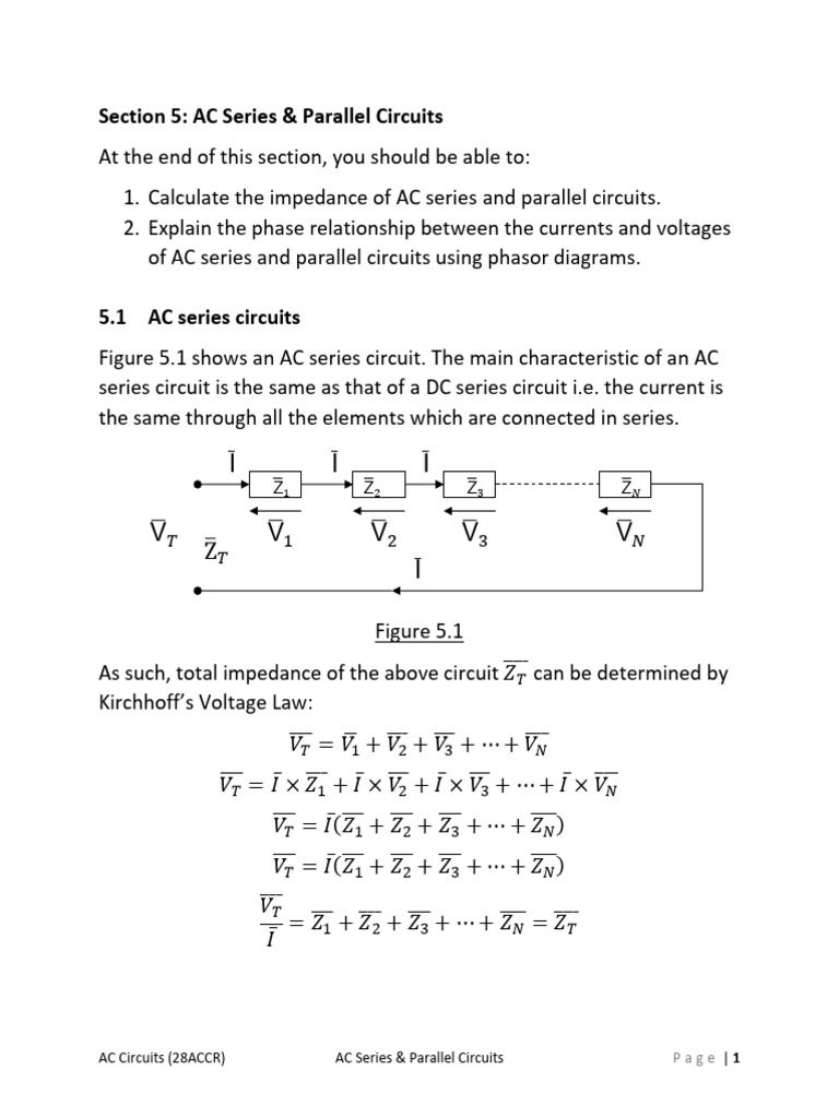 5 AC Series & Parallel Circuits | PDF | Electrical Impedance | Series And Parallel Circuits