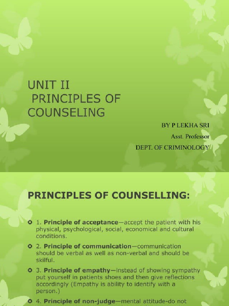 Principles of Counseling | PDF