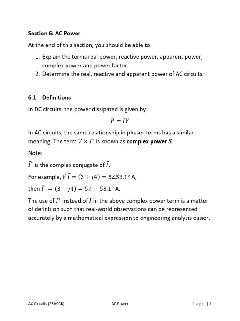 6 AC Power | PDF | Ac Power | Electronic Engineering