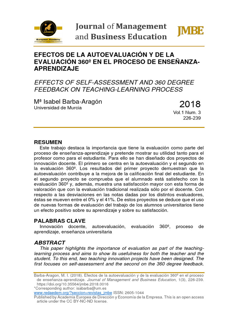 Vol. 01. Num. 3-5. 2018 - 360 | PDF | Evaluación | Enseñando