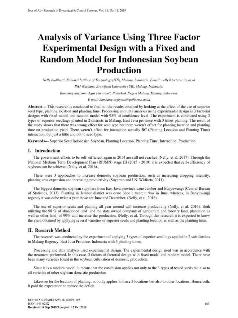 Budiharti Et Al 2019 Analysis Of Variance Using Three Factor