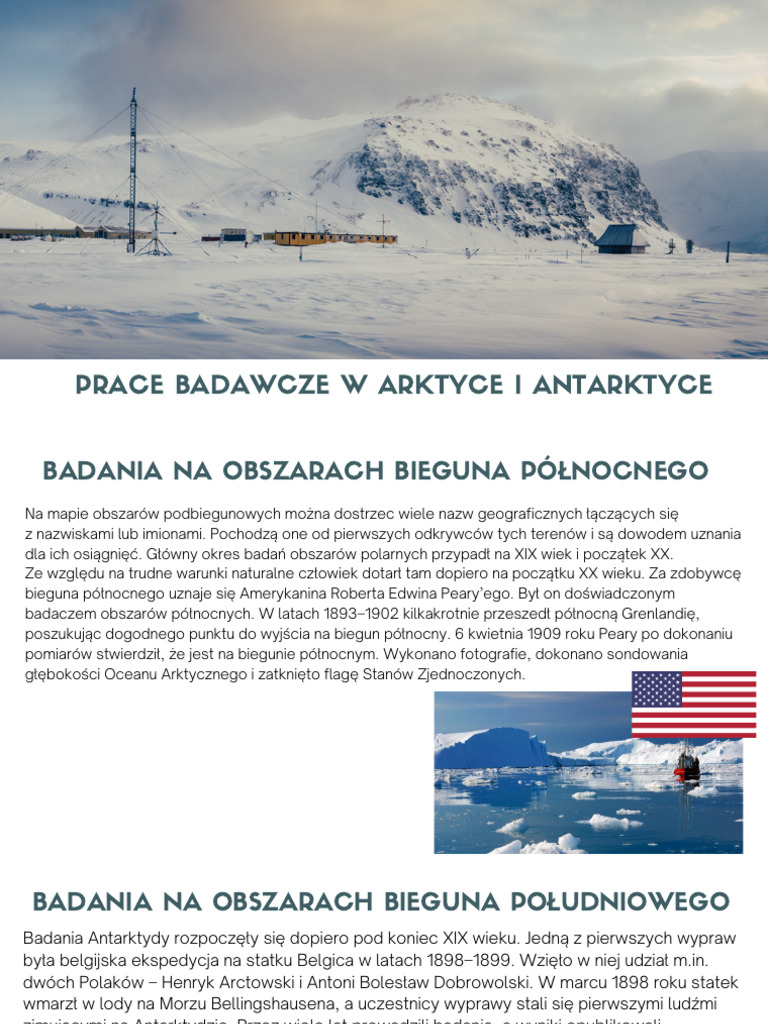 Prace Badawcze W Arktyce I Antarktyce | PDF