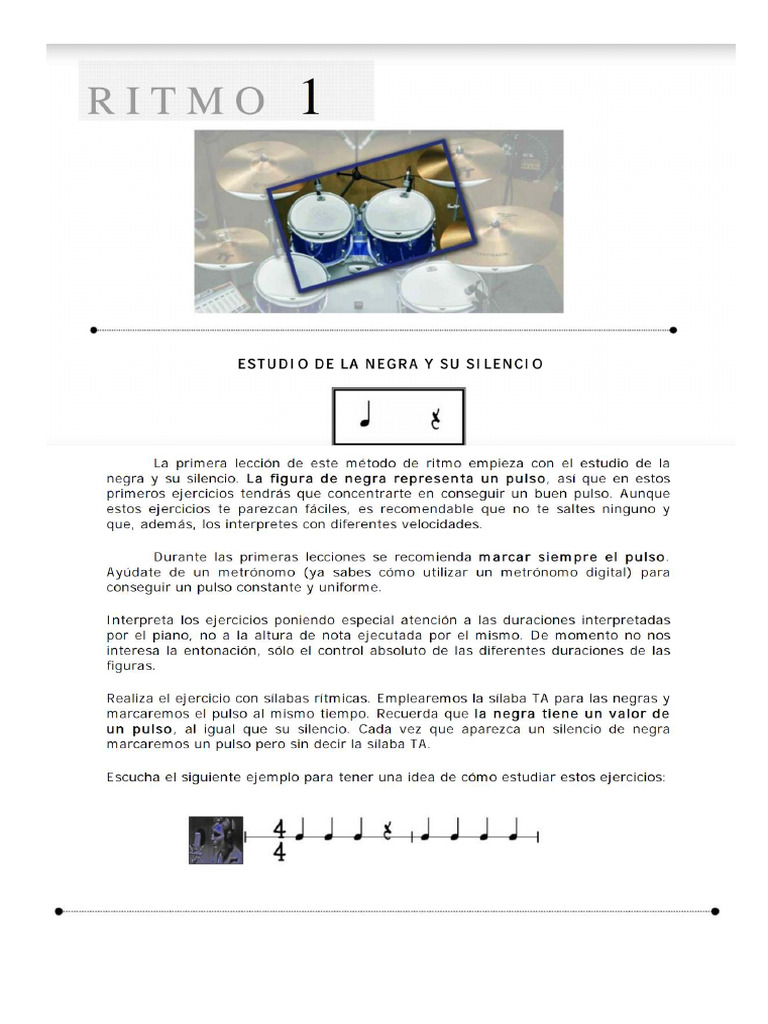 1 - Negra y Silencio (RITMO 1JP) 1º | PDF