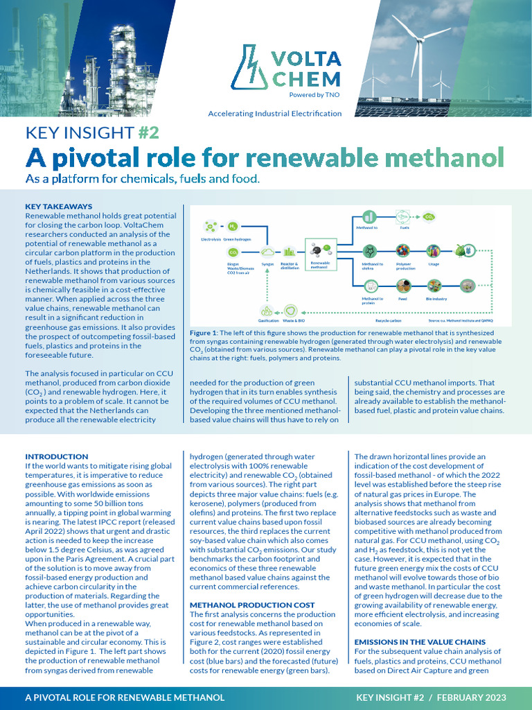 VoltaChem KeyInsight 2 Renewable Methanol Final | PDF | Sustainable Energy | Methanol