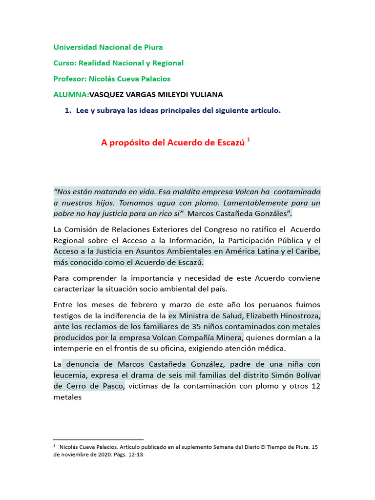 Acuerdo de Escazú | PDF | Perú
