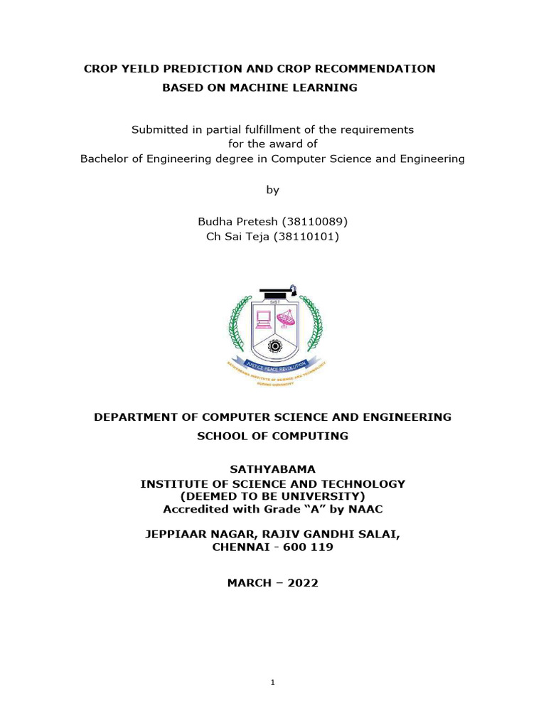 1822 B.E Cse Batchno 46 | PDF | Machine Learning | Statistical Classification