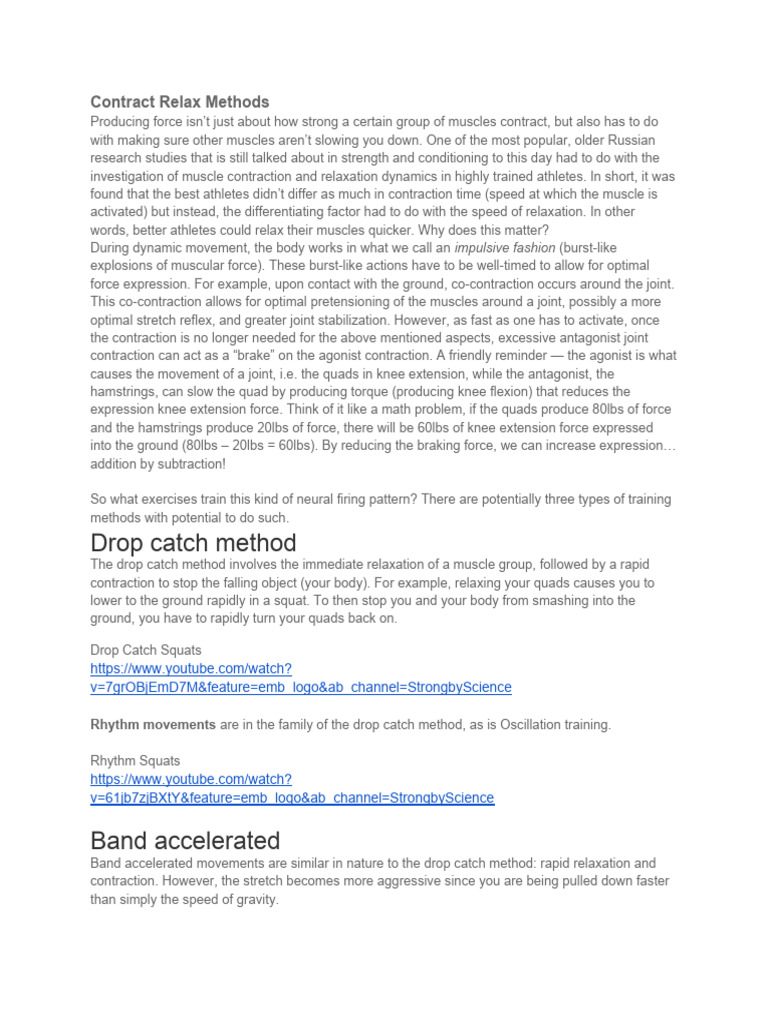 Contract Relax Methods | PDF | Musculoskeletal System | Human Anatomy