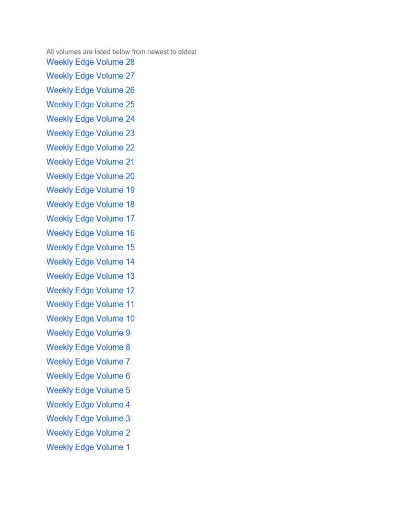 Weekly Edge | PDF