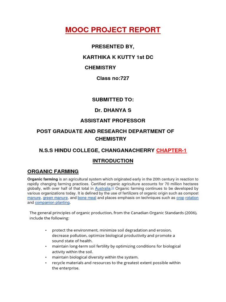 Mooc Course Report | PDF | Organic Farming | Agriculture