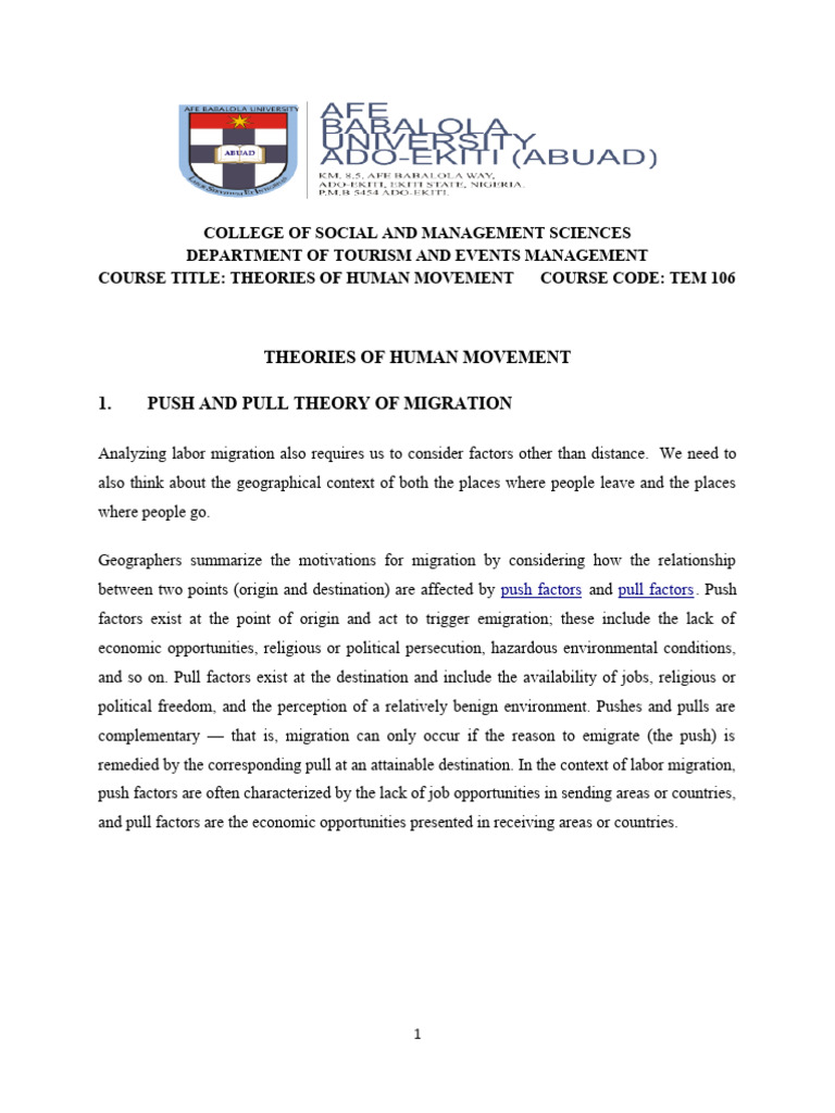 Understanding Push and Pull Migration Factors | PDF | Human Migration ...