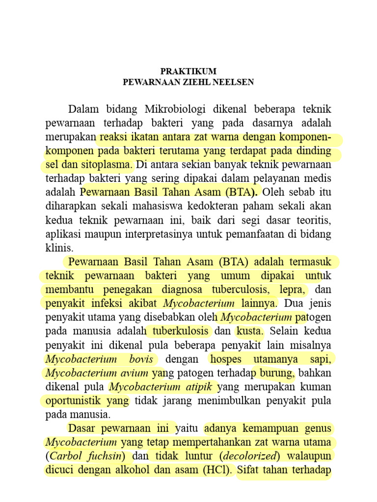 P3. Mikrobiologi Modul Ziehl-Neelsen (Dr. Ella) | PDF | Pengembangan ...